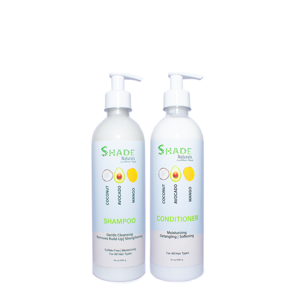 Shampoo and Conditioner Combo 16oz (Coconut, Avocado, Mango) | Shade ...